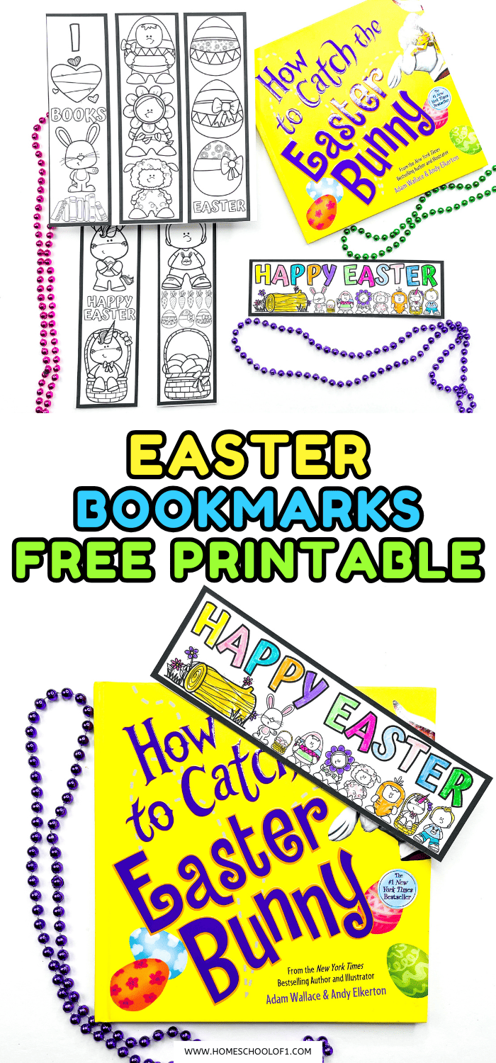 6 Free Printable Easter Bookmarks to Color