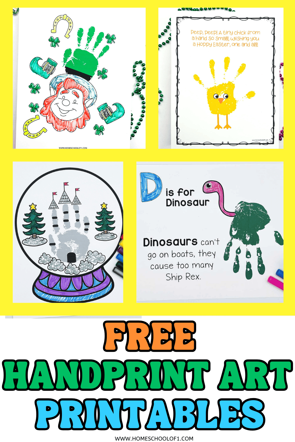 60+ Handprint Art Printables | Seasonal & Educational Crafts