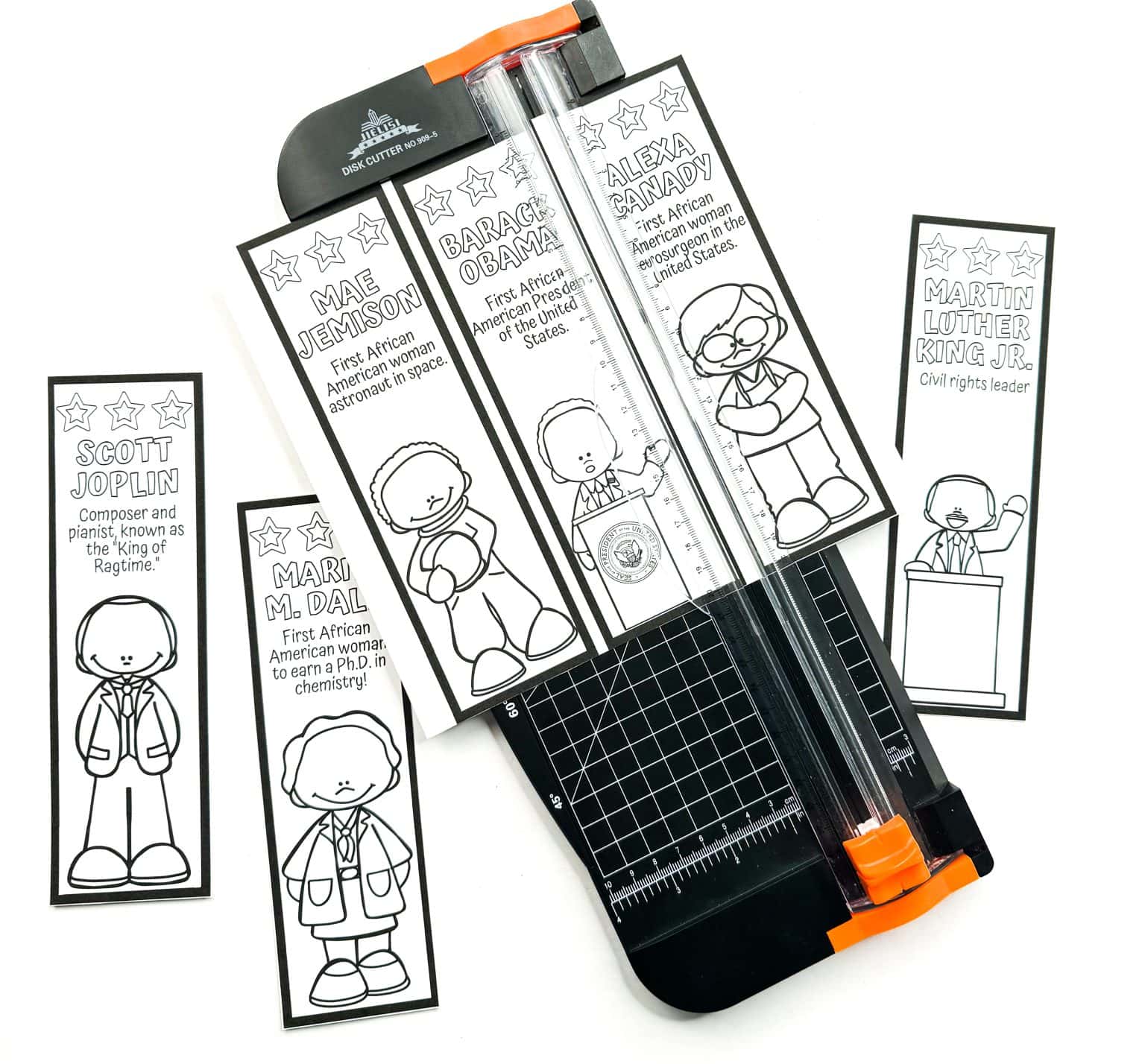 Free Printable Black History Bookmarks to Color