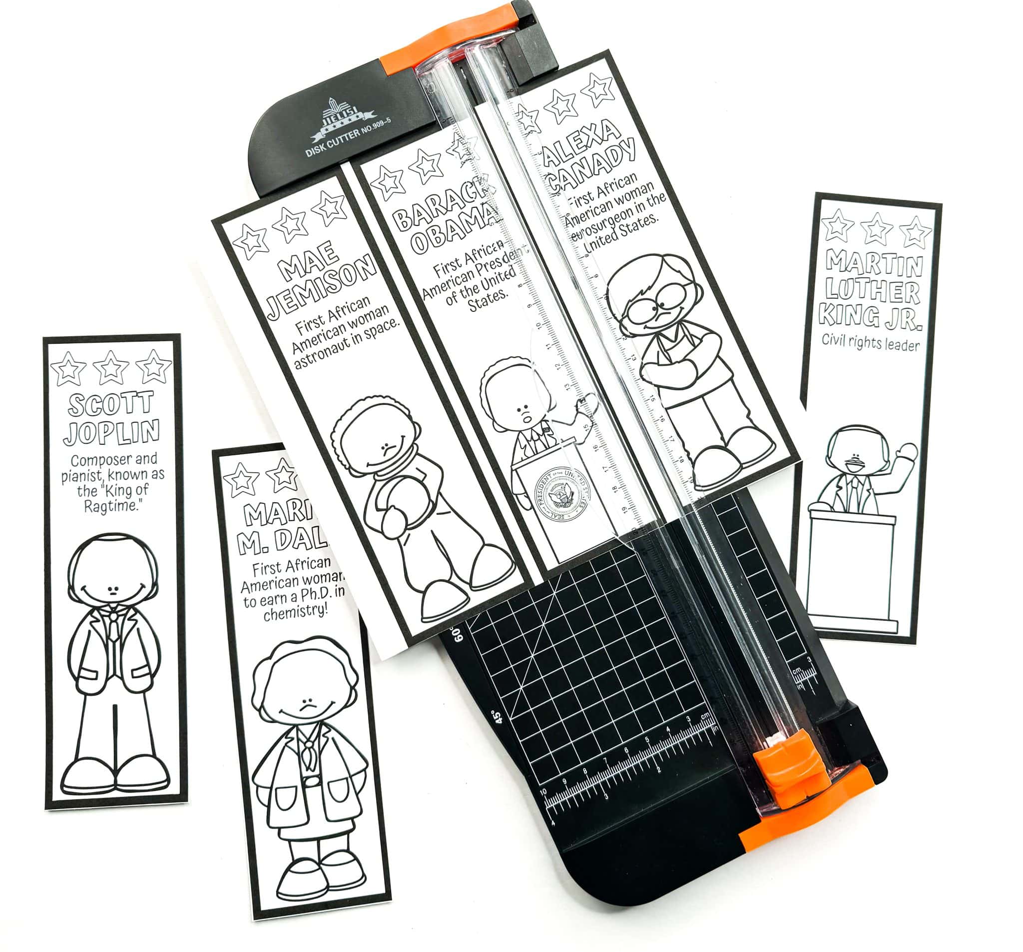 6 Free Printable Black History Bookmarks to Color
