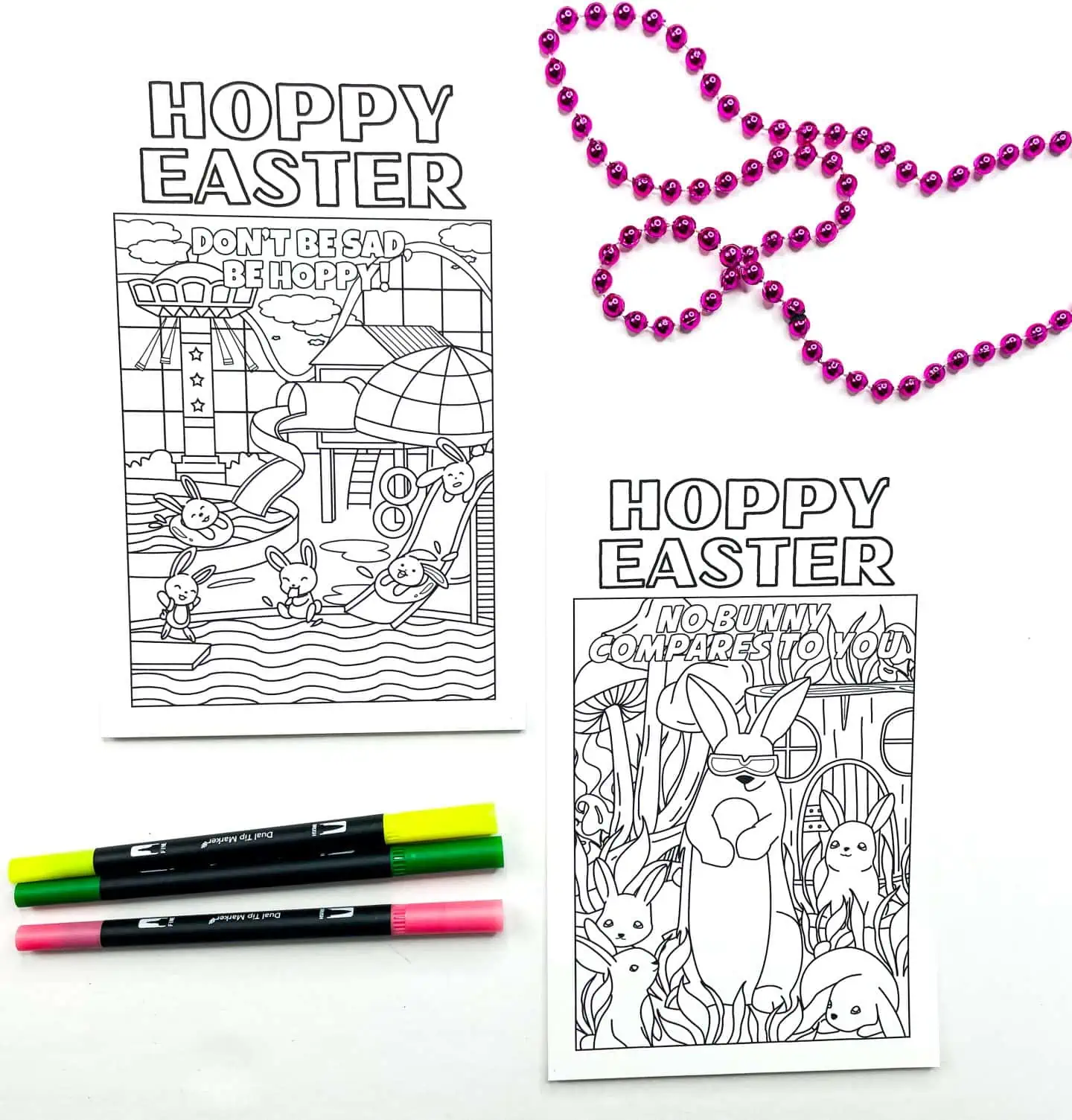 Funny Free Printable Easter Cards to Color