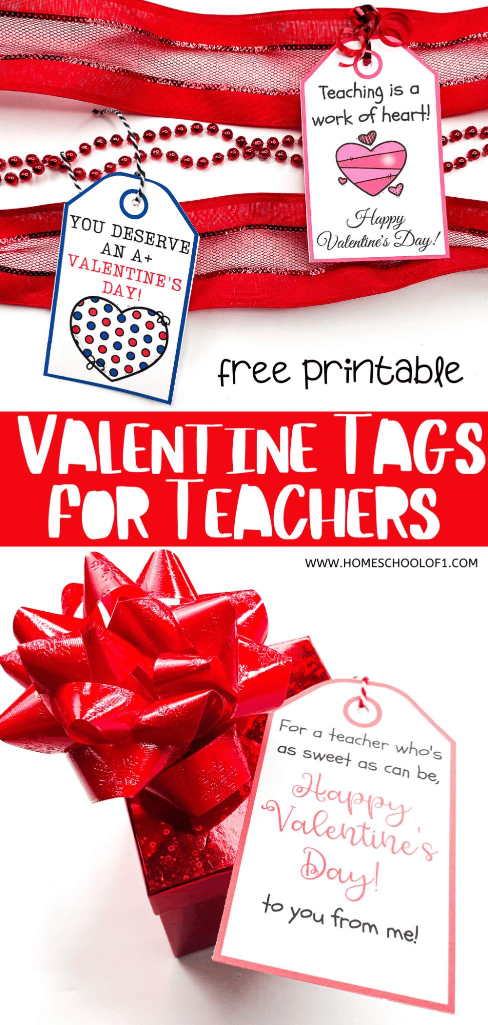 Free Printable Valentine Tags for Teachers