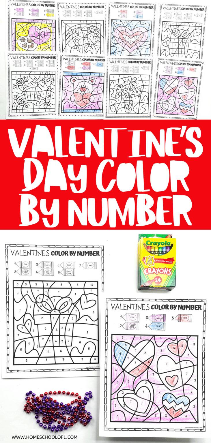 9 Free Valentine's Day Color by Number Worksheets