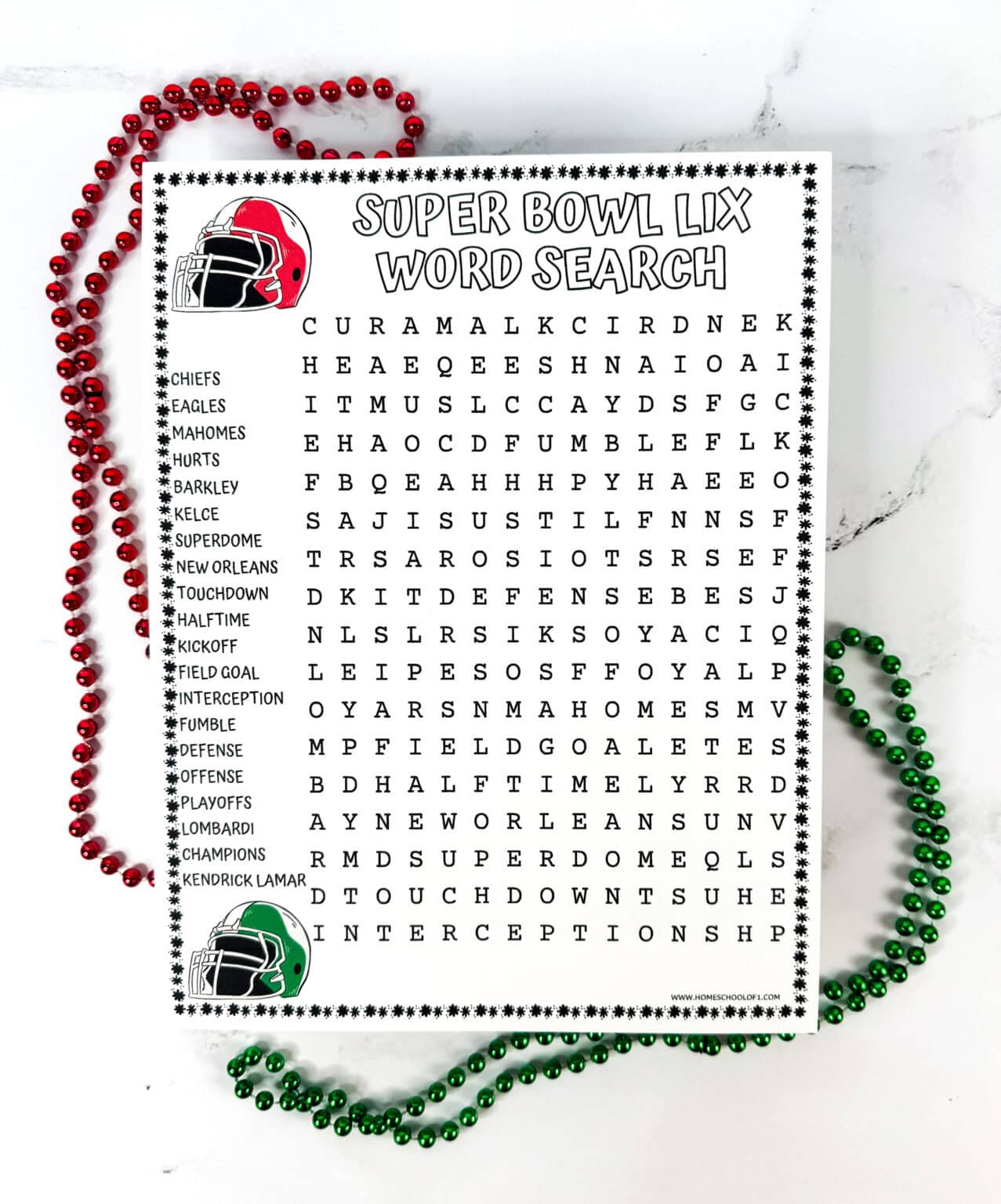 Super Bowl LIX Word Search (Free Printable)