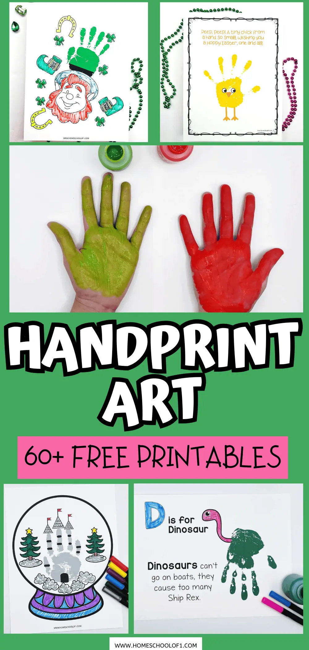 60+ Handprint Art Printables | Seasonal & Educational Crafts