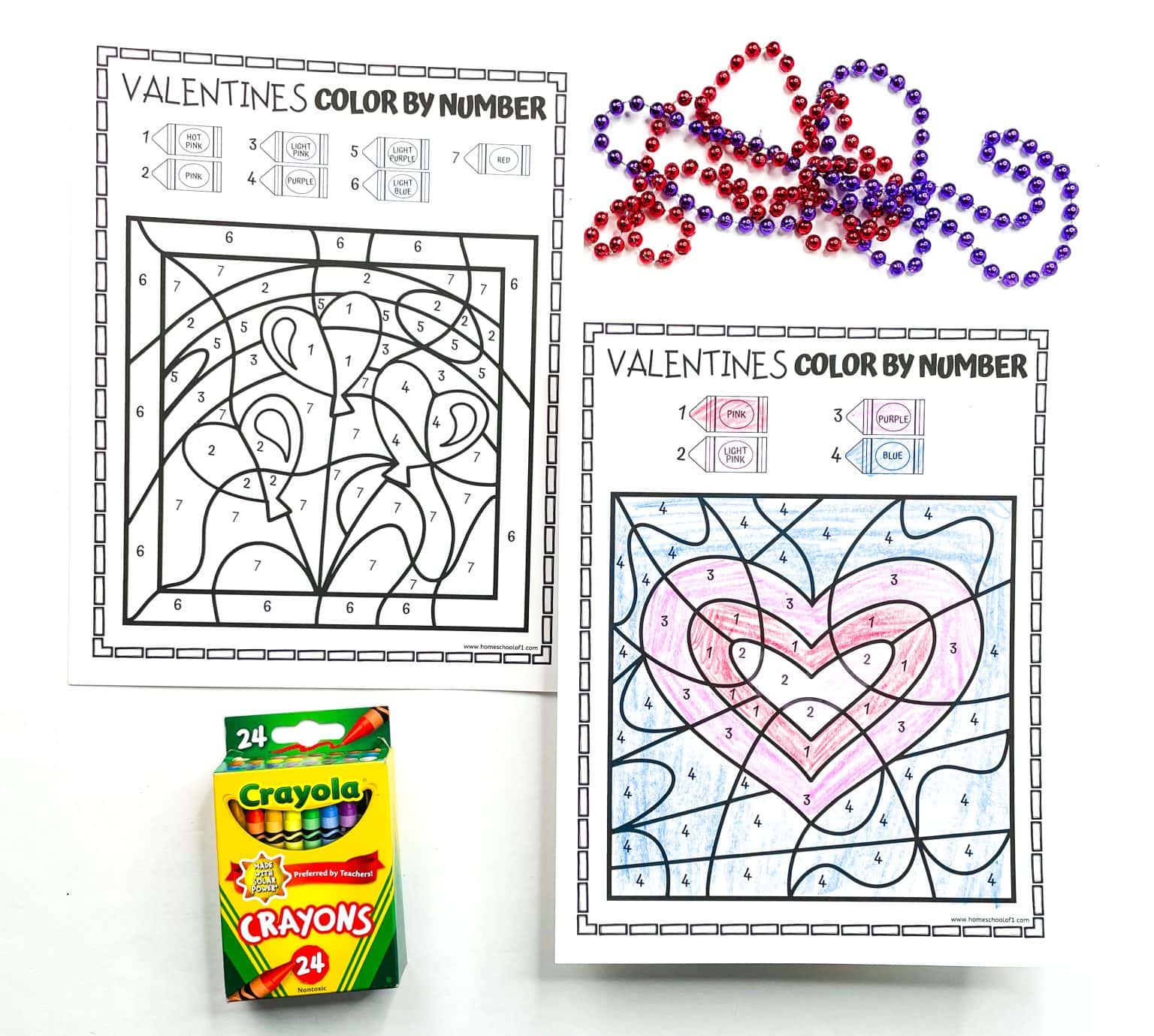 9 Free Valentine's Day Color by Number Worksheets