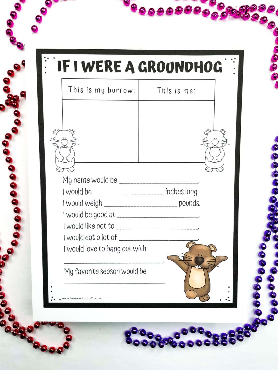 If I Were A Groundhog Writing Prompt (Free Printable)
