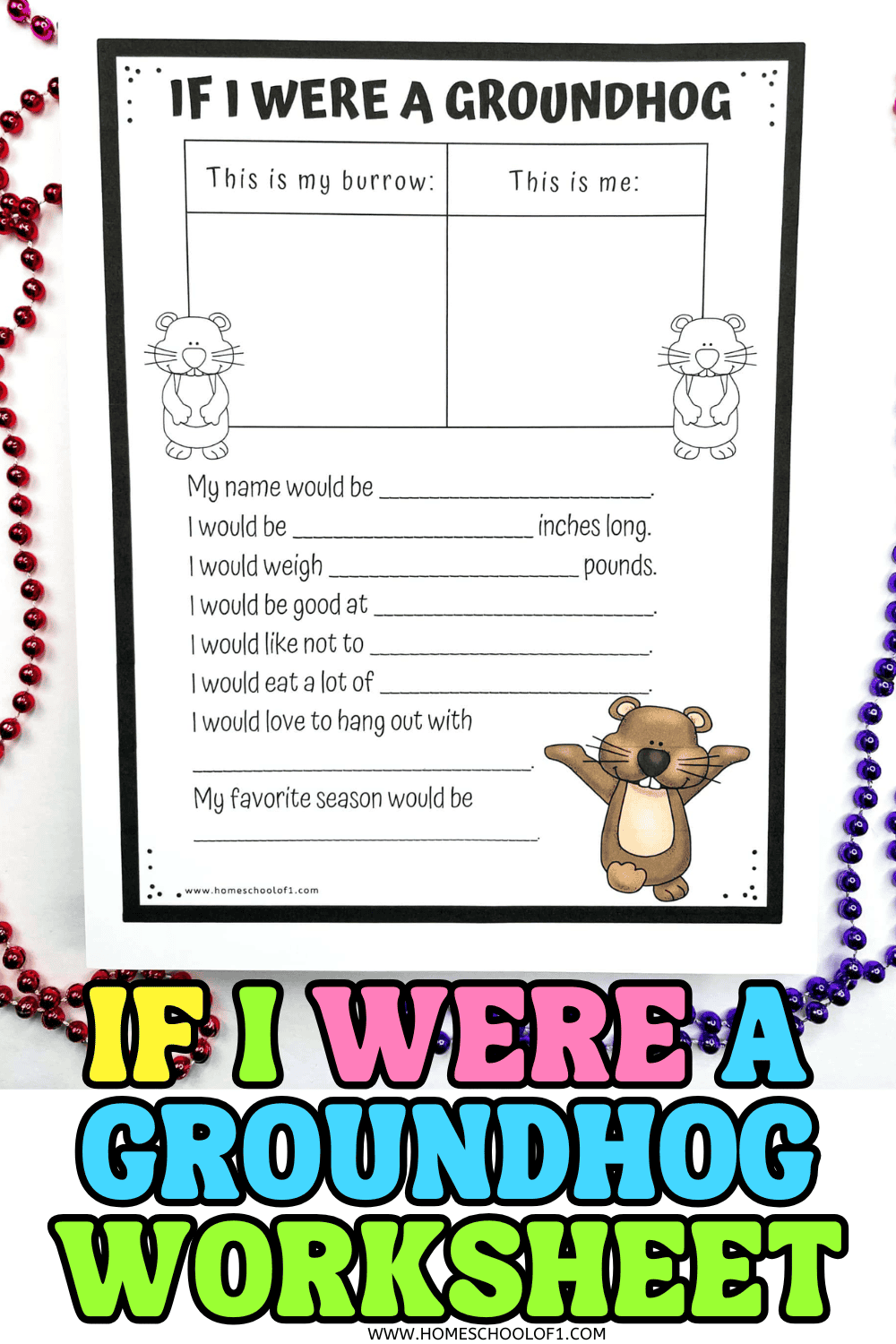 Groundhog Day Writing Worksheet (Free Printable Prompt for Kids)