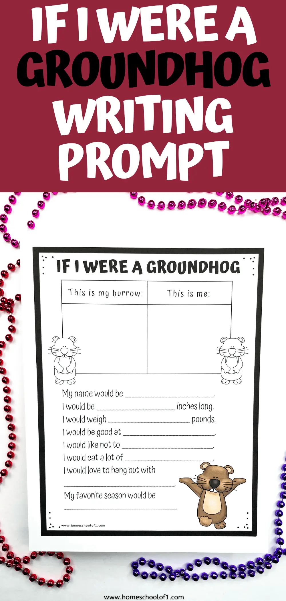 If I Were A Groundhog Writing Prompt (Free Printable)