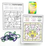9 Free Mardi Gras Color By Number Printables