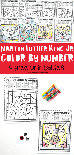 9 Free Printable Martin Luther King Jr. Color By Number