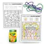 Mardi Gras Color by Number Printables for Kids