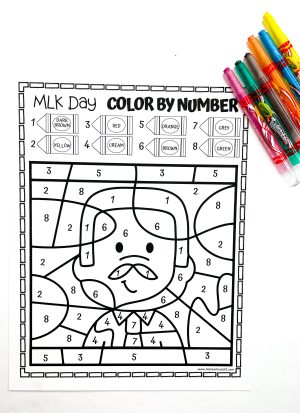 Free Martin Luther King Jr Color by Number Worksheets