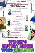 Women's History Month Word Scramble Printable