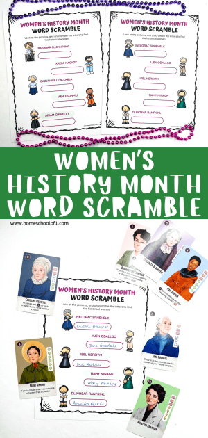 Women's History Month Word Scramble Printable