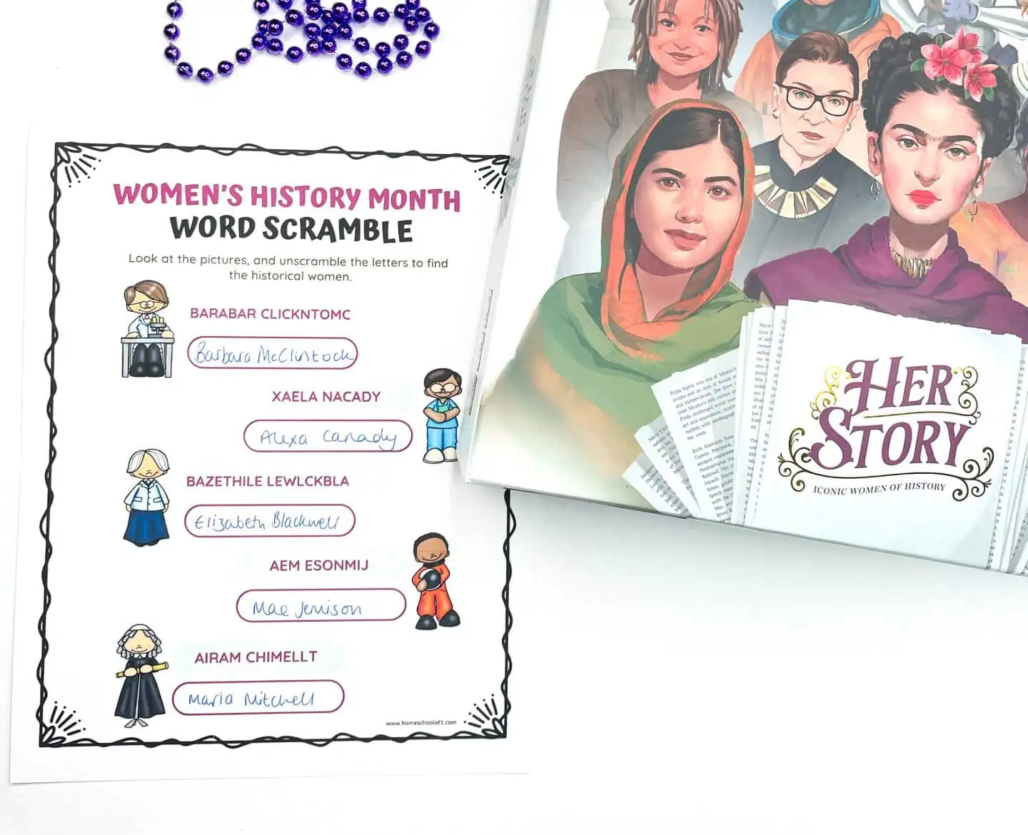 Women's History Month Word Scramble Printable