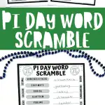 Free Pi Day Word Scramble Printable for Kids