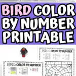 Free Bird Color by Number Printables for Preschoolers