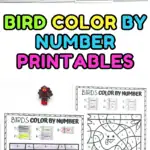 Free Bird Color by Number Printables for Preschoolers