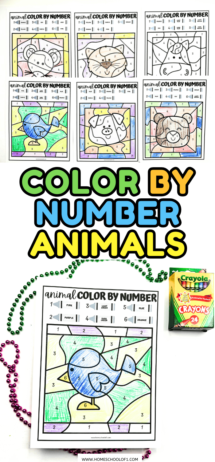 Free Animal Color by Number Printables for Kids