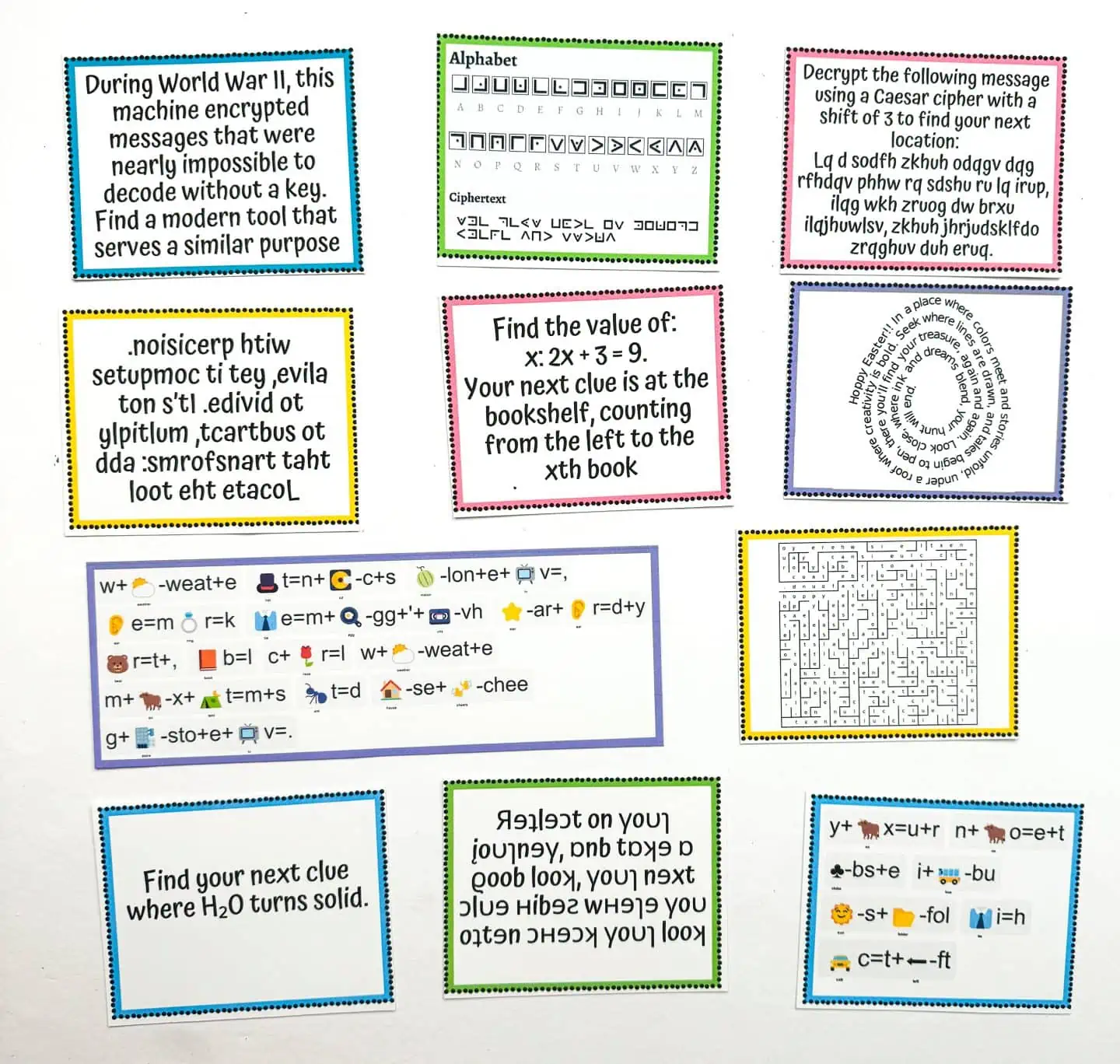 Easter Egg Hunt Clues for Teenager Printable