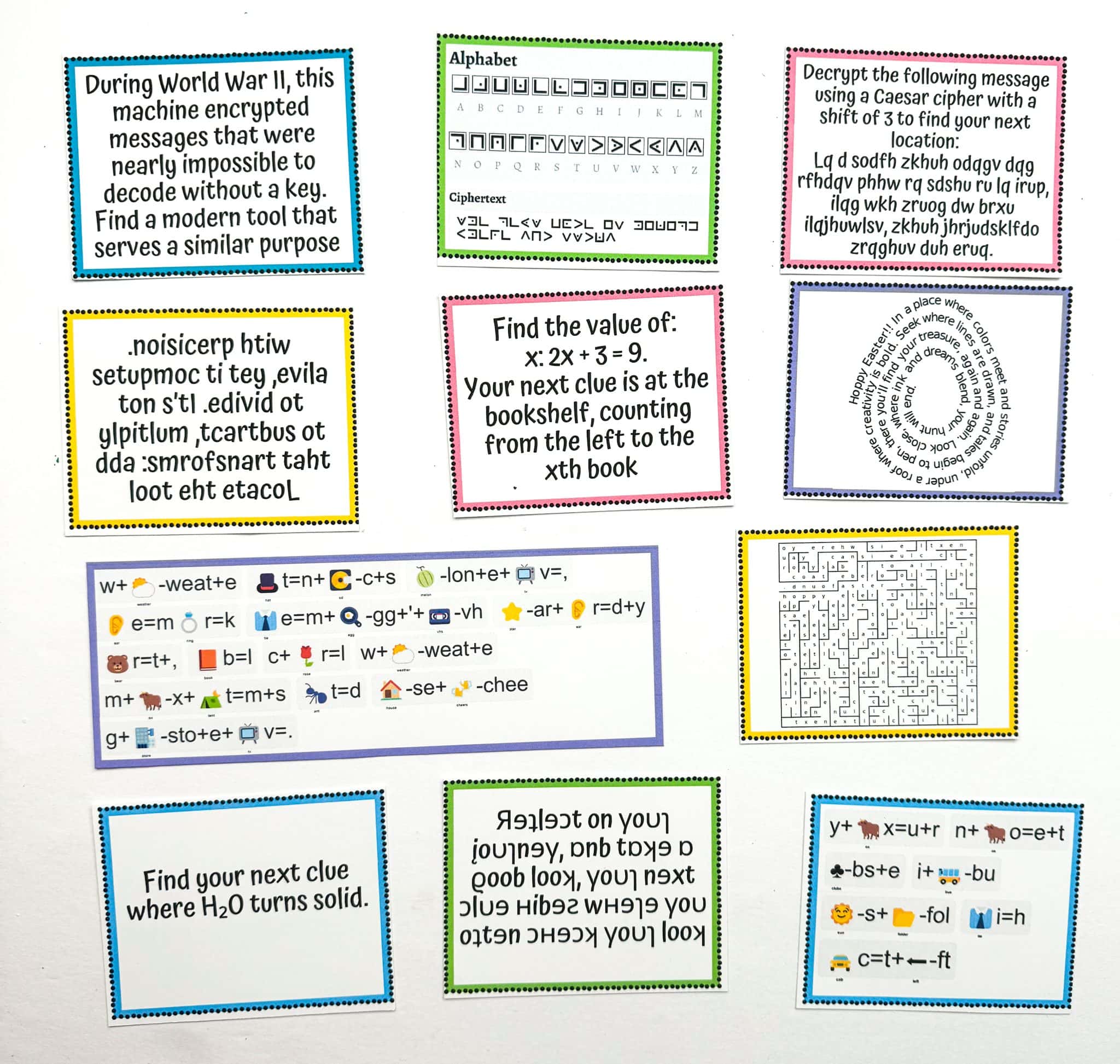 Easter Egg Hunt Clues for Teenager Printable