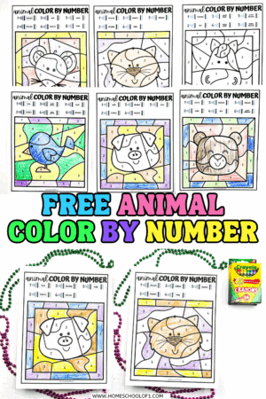 Free Animal Color by Number Printables for Kids