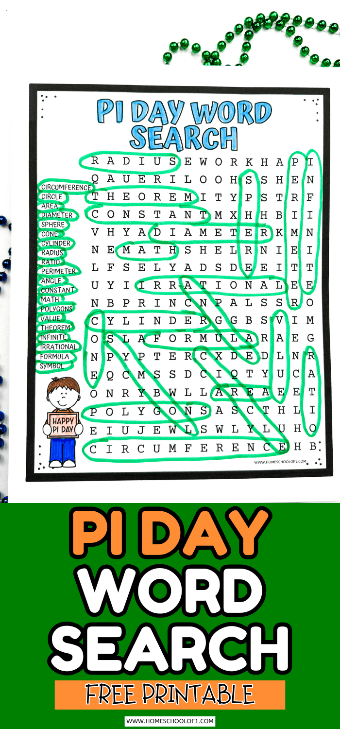 Best Pi Day Word Search Printable | Free Math Activity for Kids