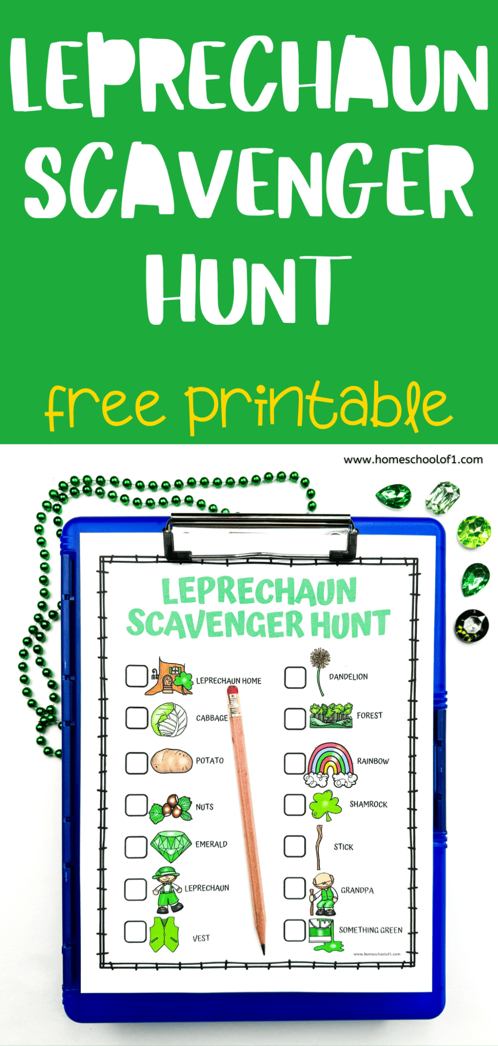 Leprechaun Scavenger Hunt Free Printable