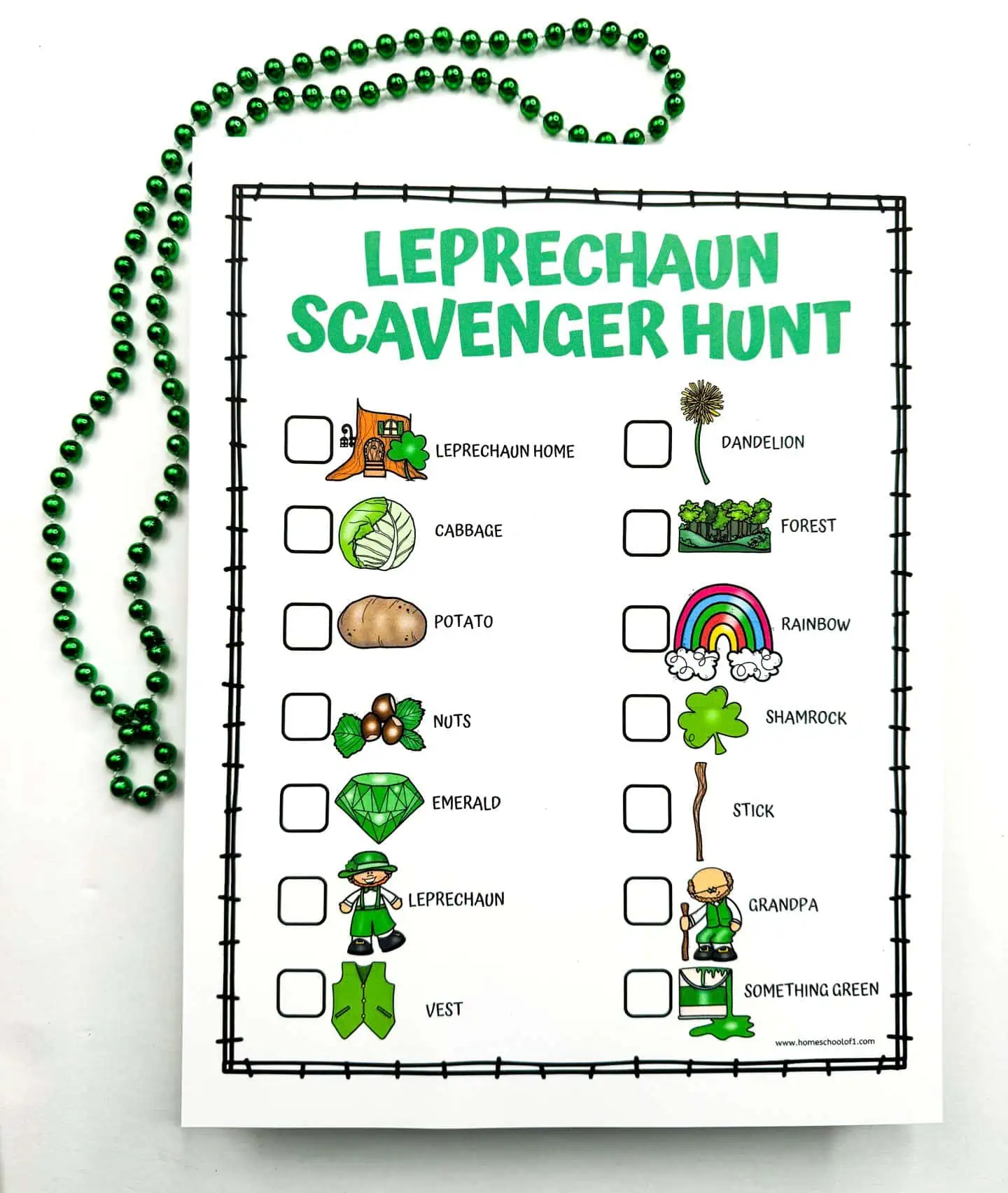 Leprechaun Scavenger Hunt Free Printable