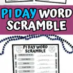 Free Pi Day Word Scramble Printable for Kids