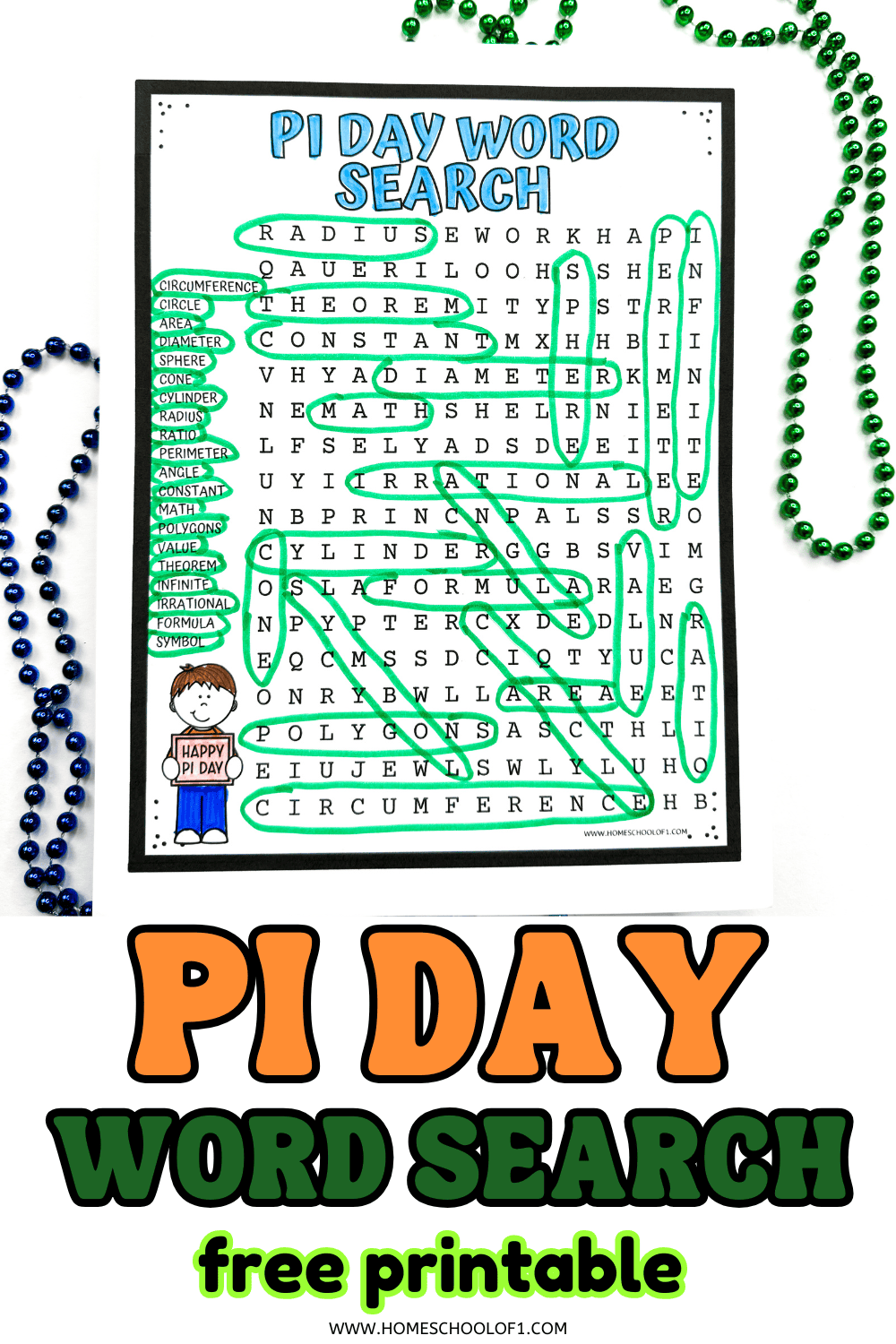 Best Pi Day Word Search Printable | Free Math Activity for Kids