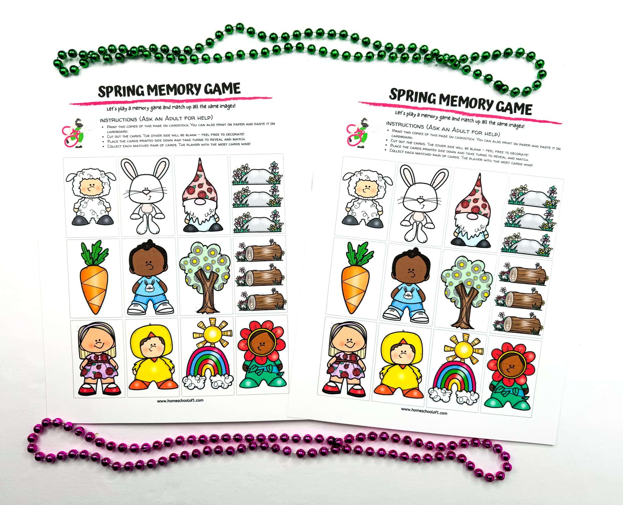 Free Spring Memory Game Printable For Kids