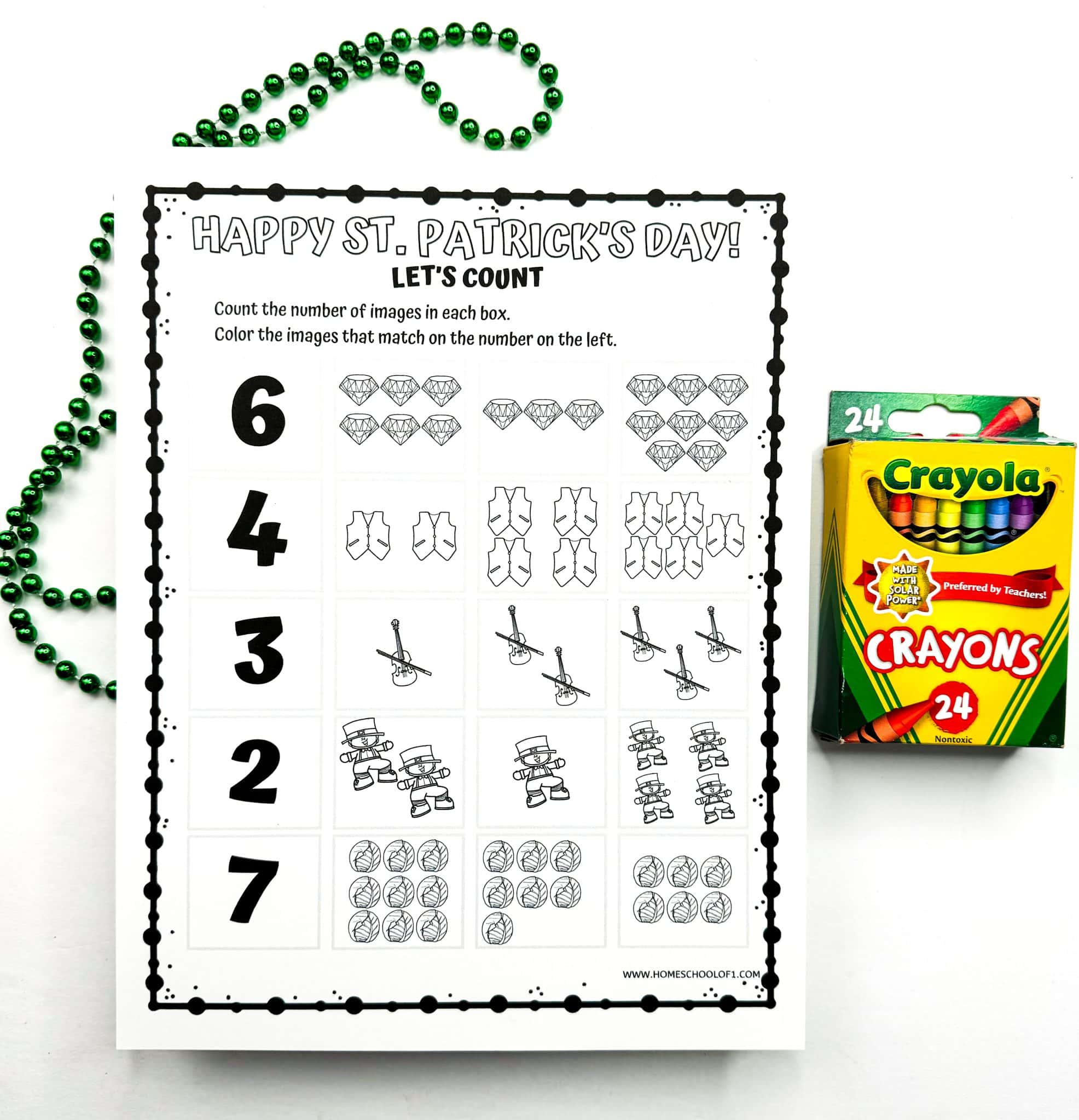 5 Free St Patrick's Day Math Worksheets For Preschool