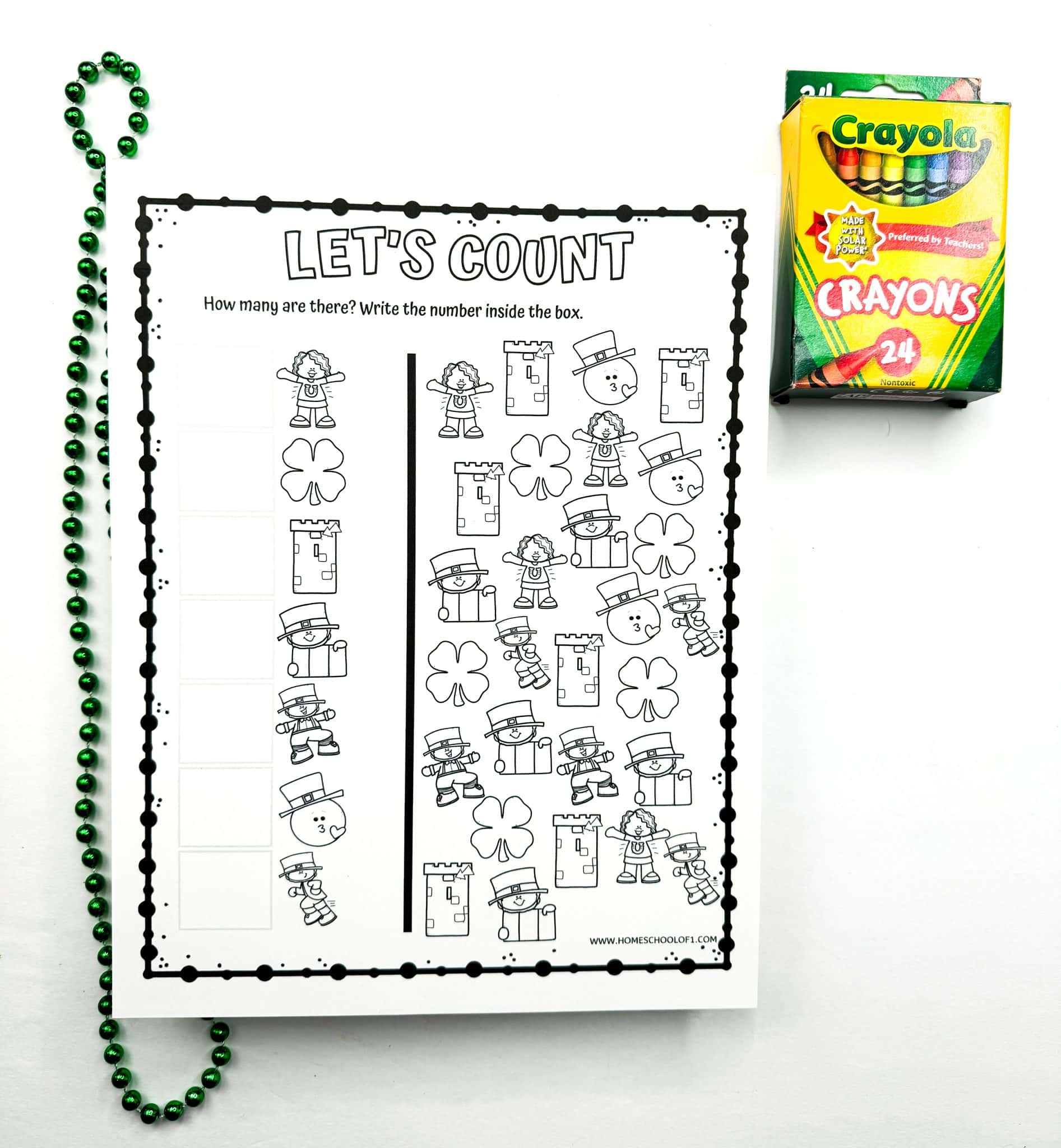 5 Free St Patrick's Day Math Worksheets For Preschool