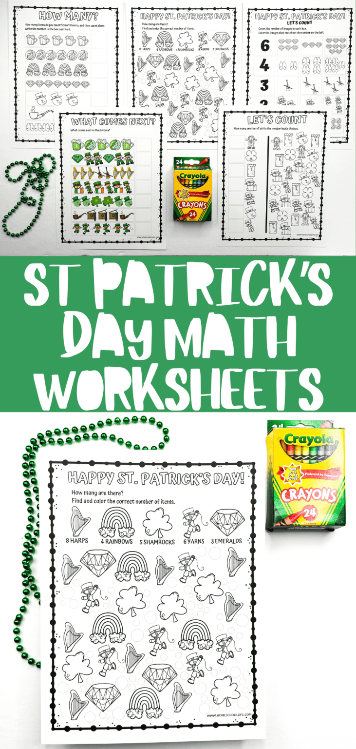 5 Free St Patrick's Day Math Worksheets For Preschool