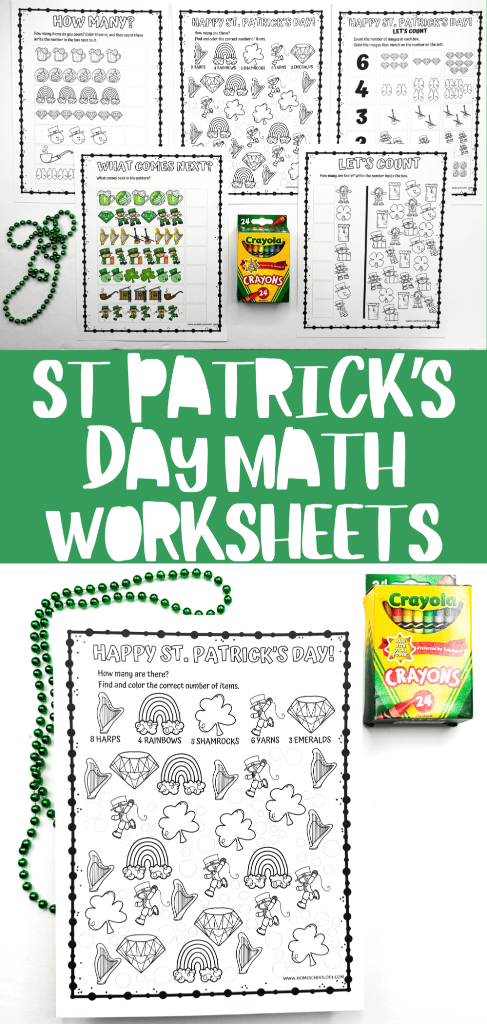 5 Free St Patrick's Day Math Worksheets For Preschool