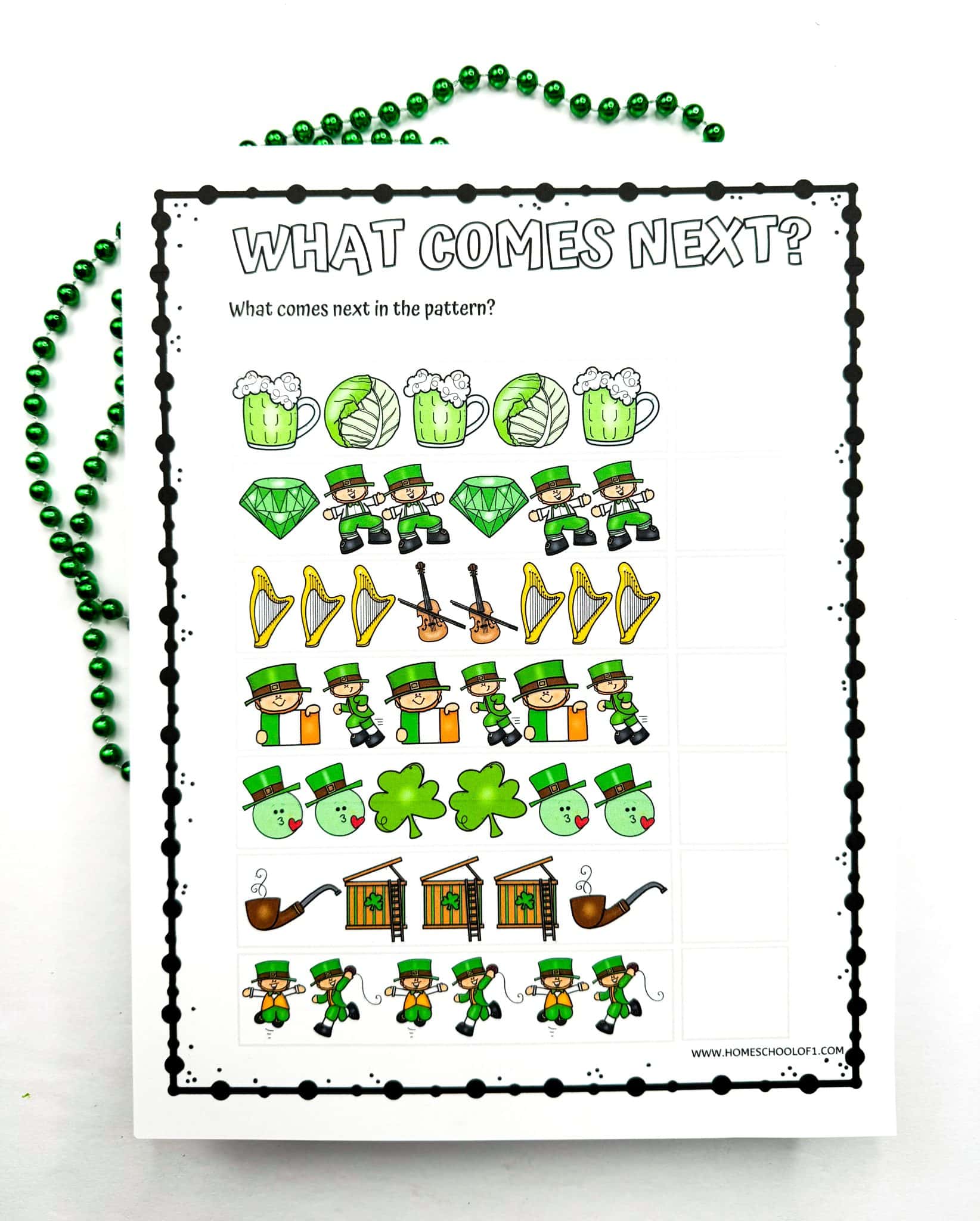 Free St Patrick's Day Math Worksheets For Preschool