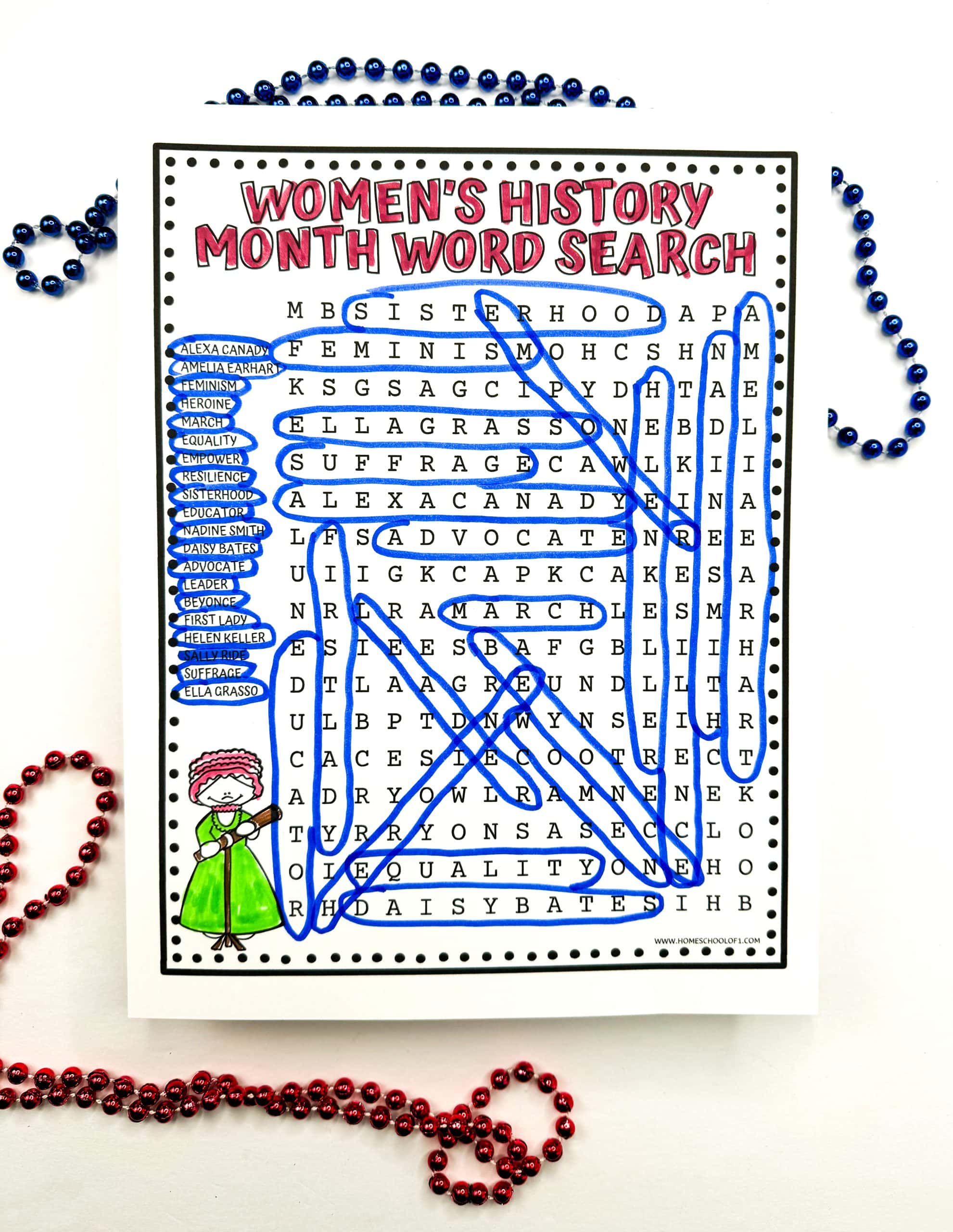 Free Women’s History Month Word Search Printable (With Answers)