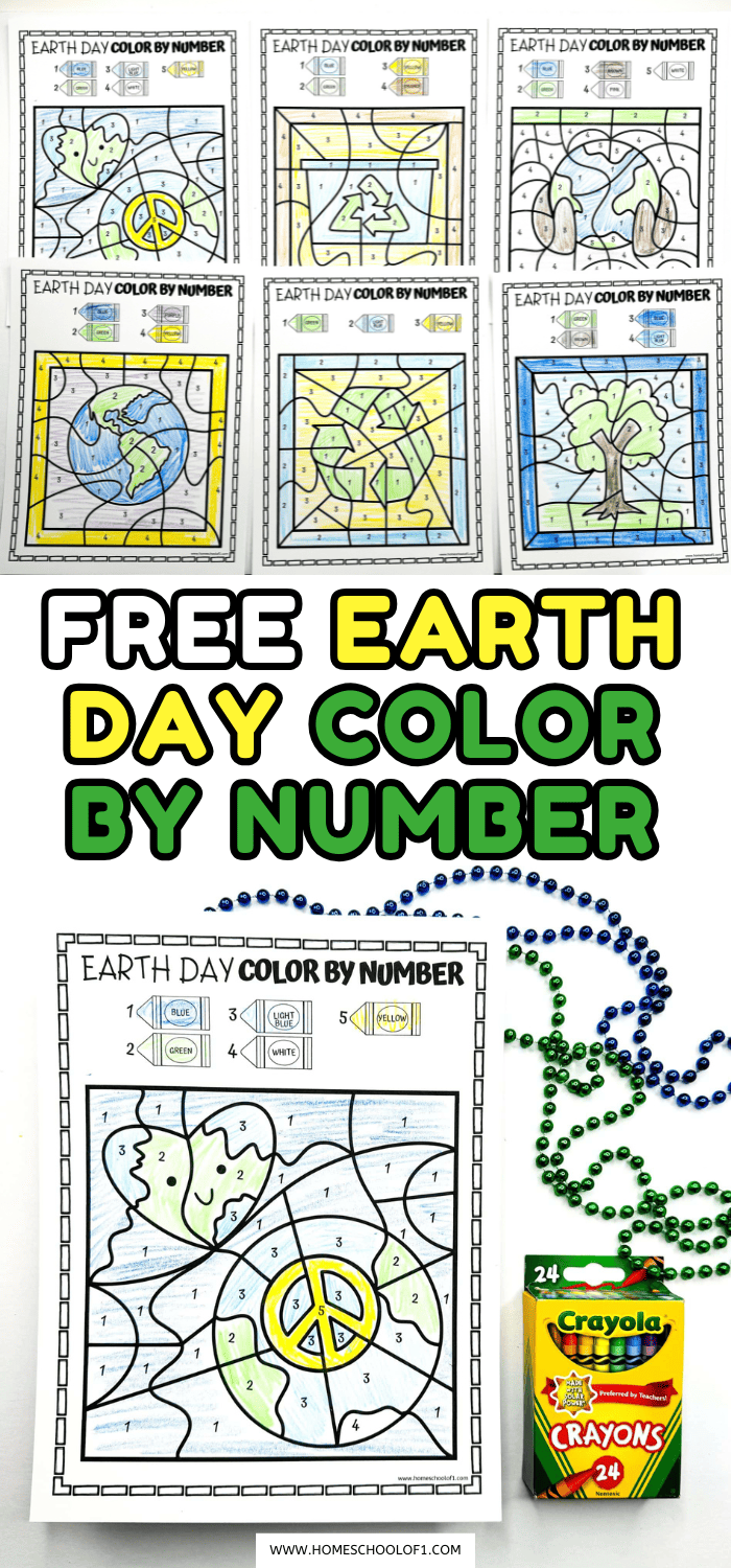 Free Earth Day Color by Number Printables for Kids