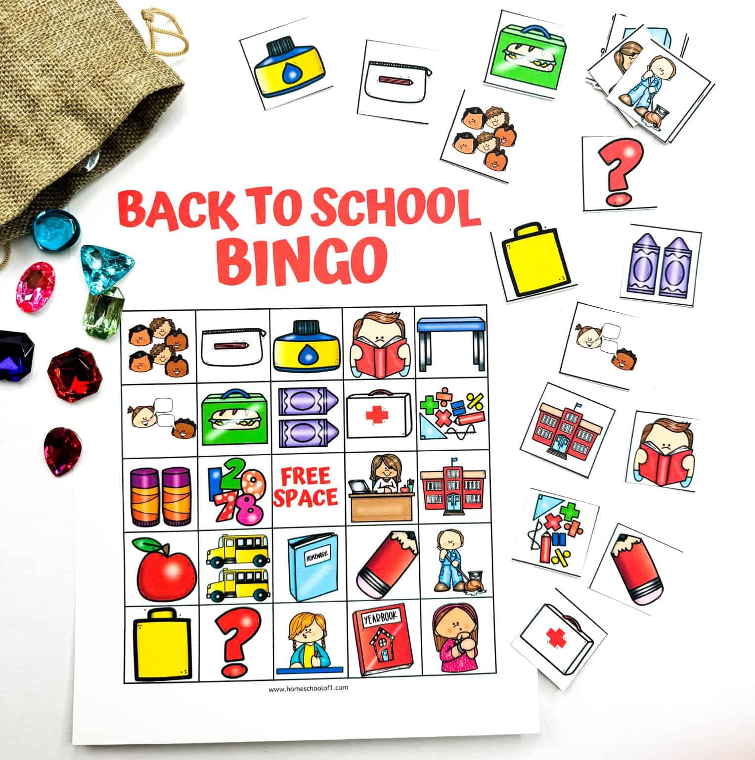 Free Back to School Bingo Printable (5 School Bingo Cards)