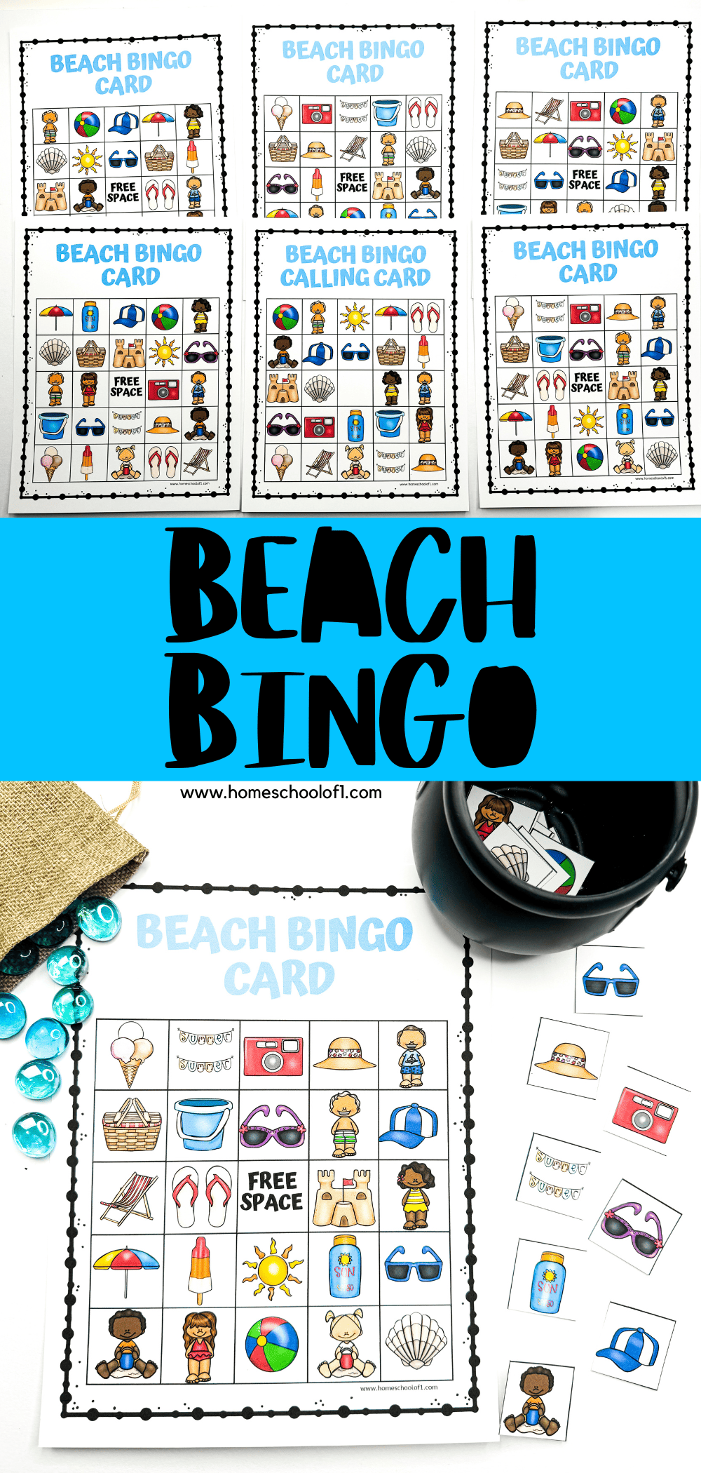 Free Beach Bingo Printable Game for Kids