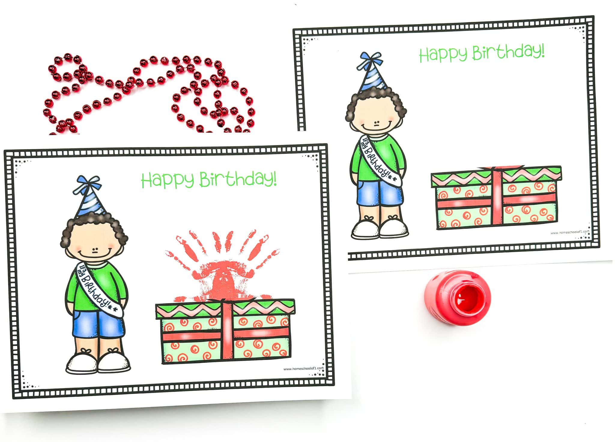 Birthday Handprint Art (6 Free Templates)