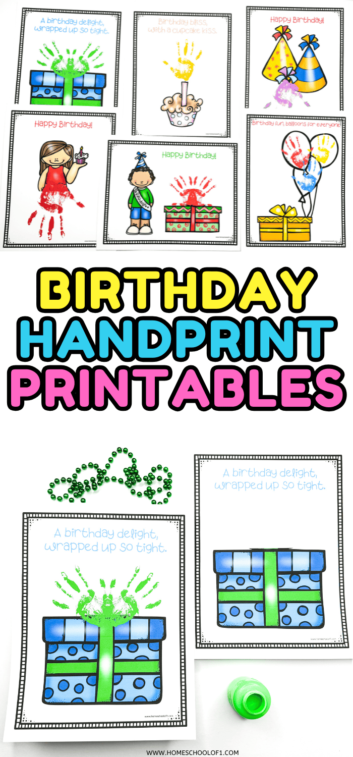 Birthday Handprint Craft (Free Printable Templates)