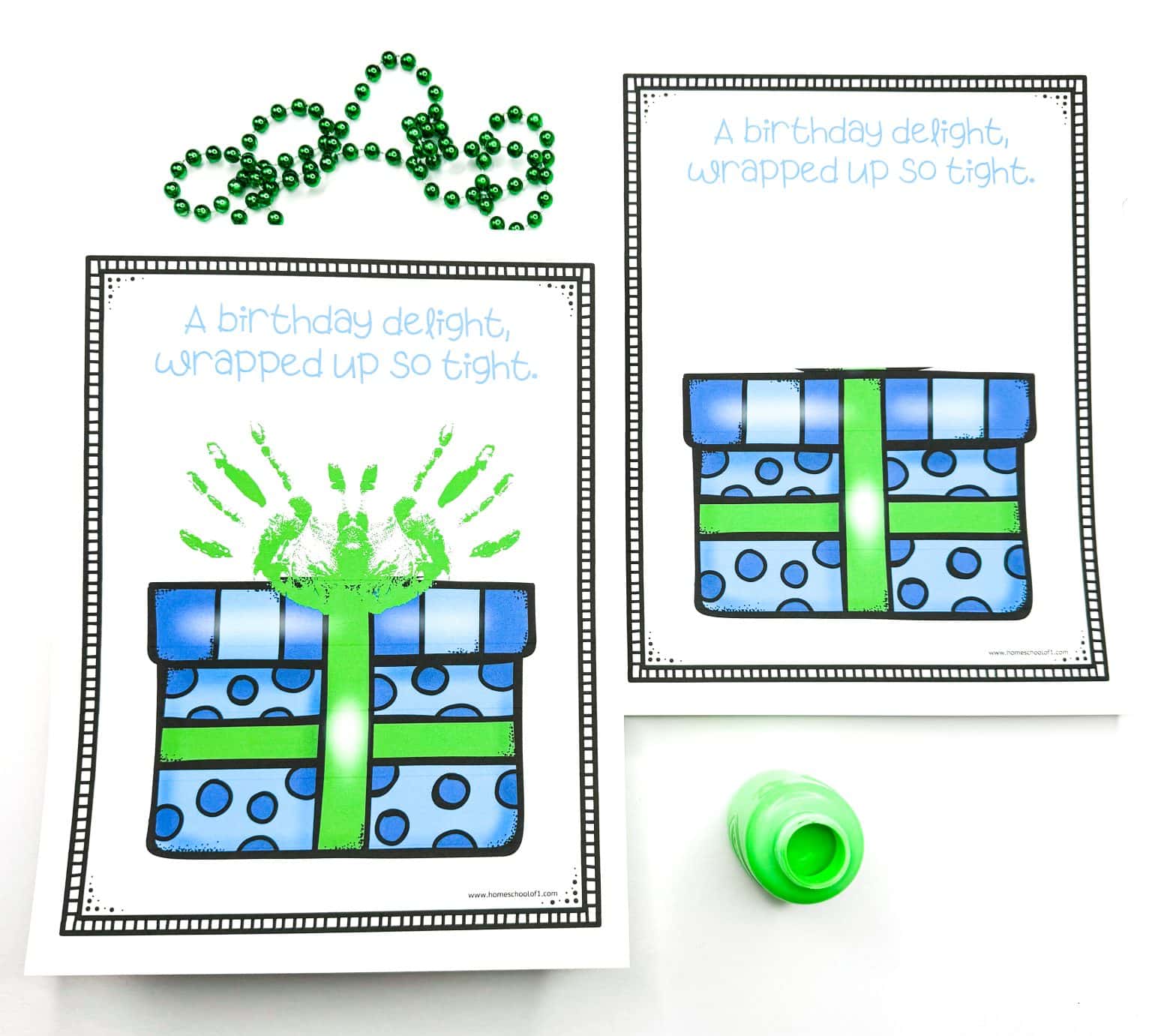 Birthday Handprint Art (6 Free Templates)