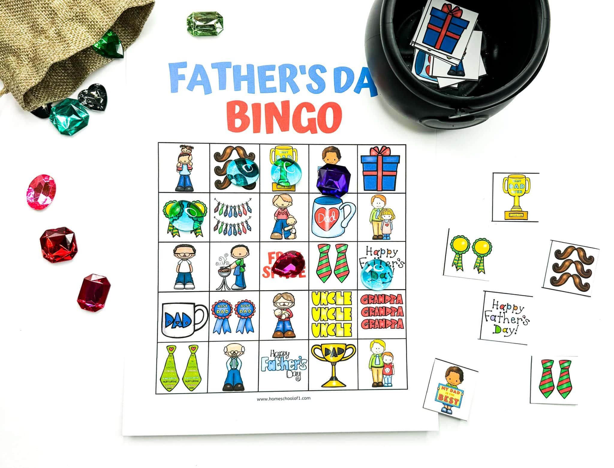 Free Father's Day Bingo Printable (5 Bingo Cards for Kids)
