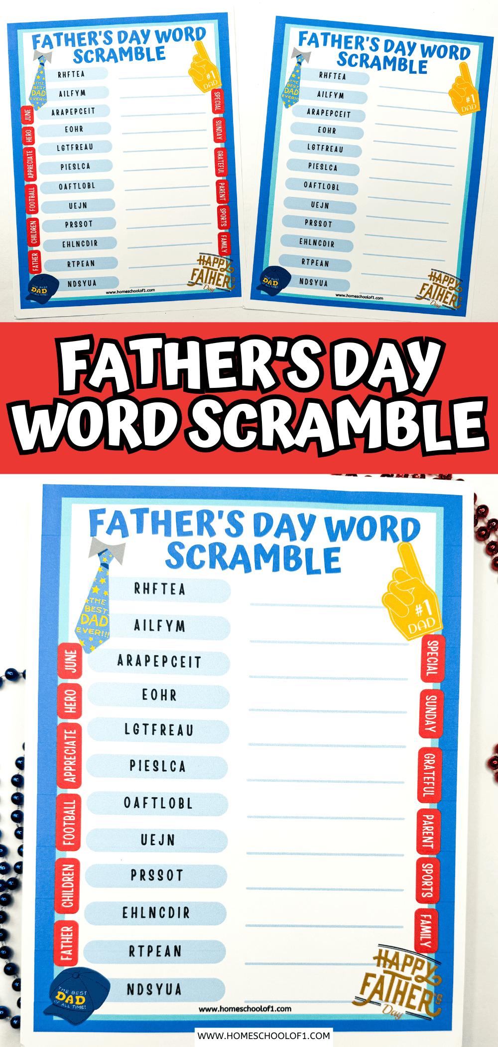 Free Father’s Day Word Scramble Printable Game