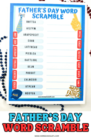 Free Father's Day Word Scramble Printable (With Answers)