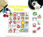 Back to School Bingo Printable Game for Kids