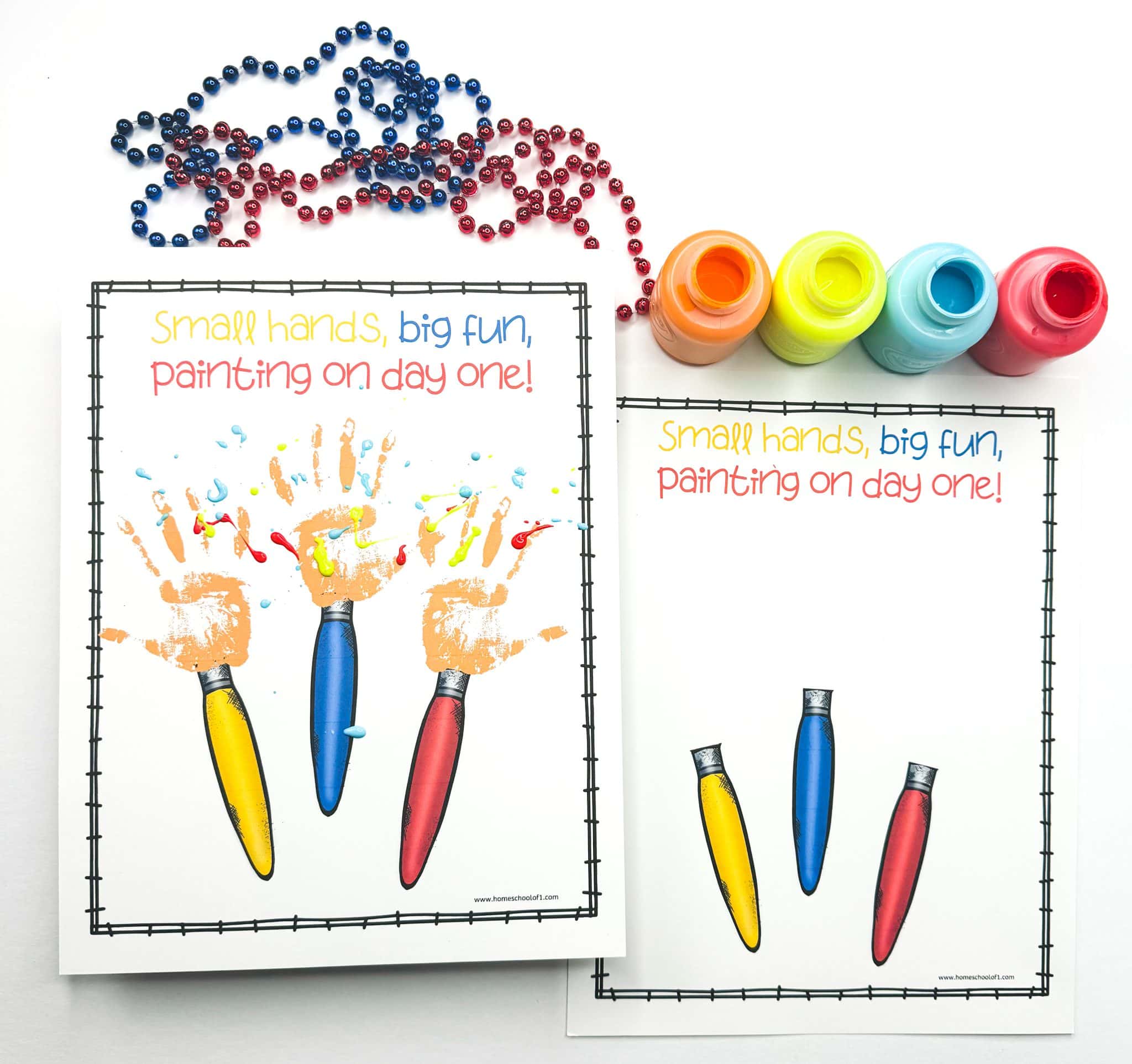 First Day of School Handprint Craft (Free Printable Keepsake)